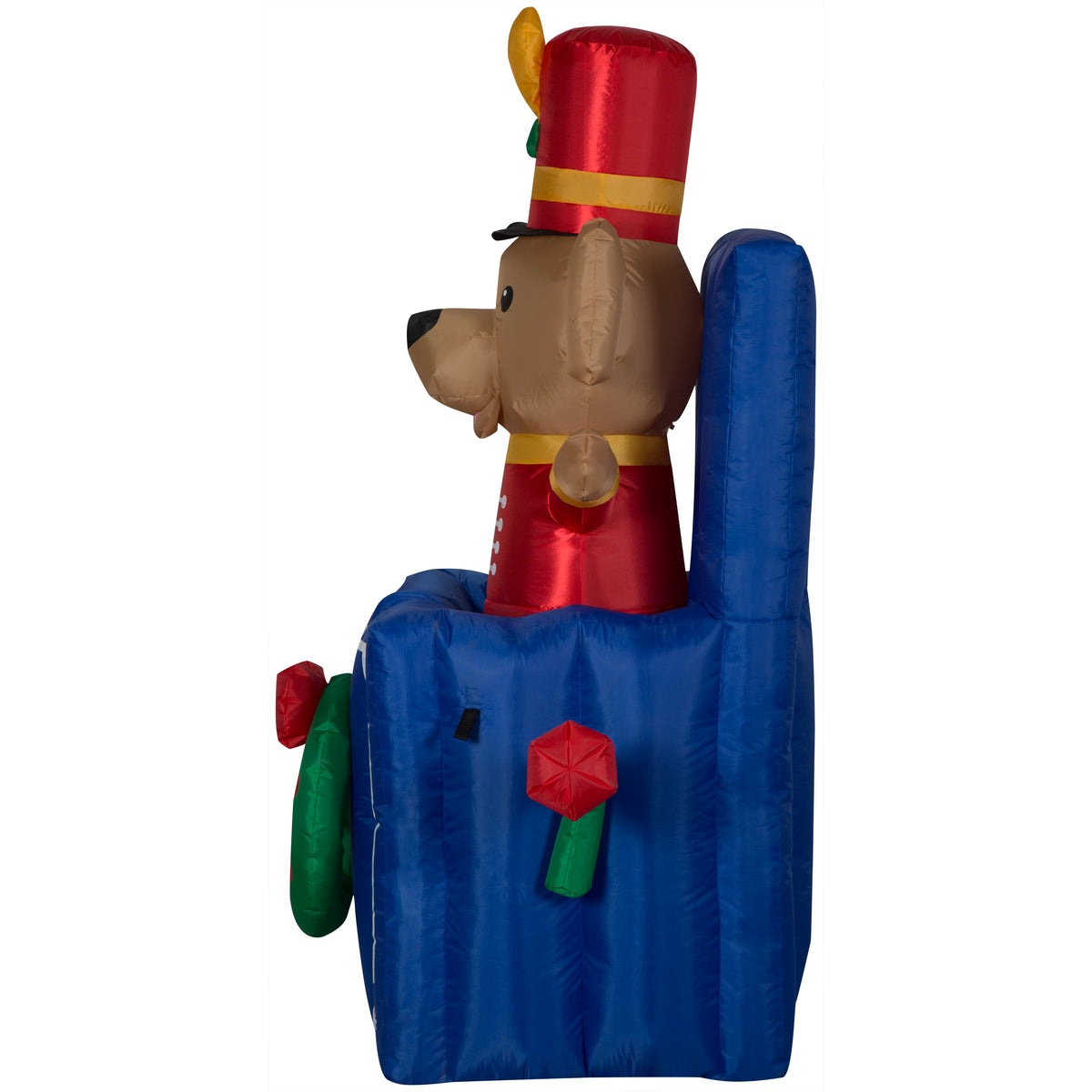 Gemmy Animated Christmas Inflatable Toy Soldier Dog in Pop Up Box, 5 f ...