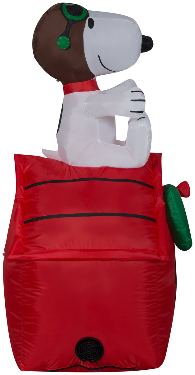 Peanuts Christmas Airblown Inflatable Snoopy on House Peanuts, 3.5 ft ...