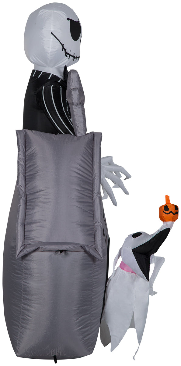 Gemmy Airblown Inflatable Jack and Zero w/House Scene Disney , 5 ft Ta ...