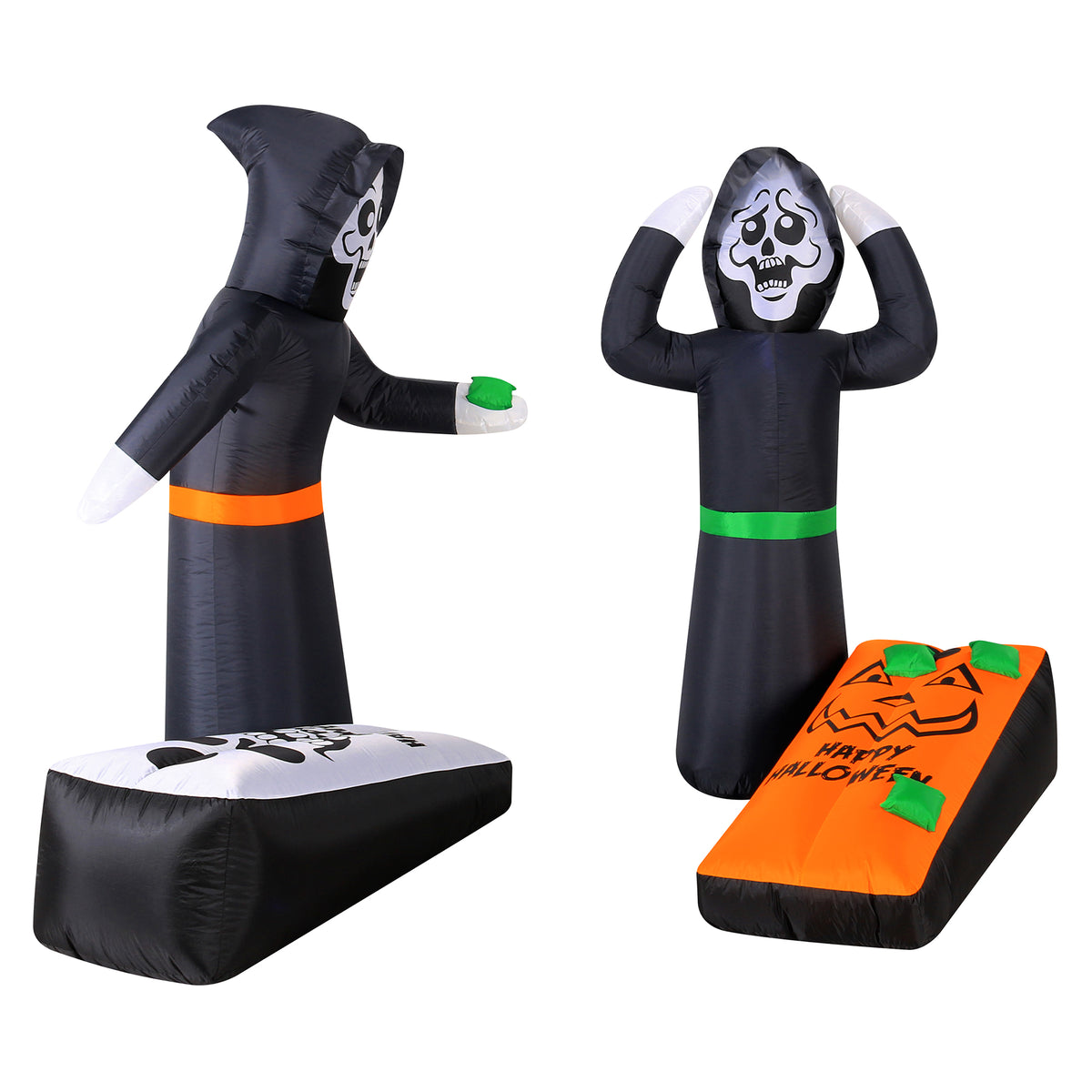 Occasions 5' INFLATABLE REAPERS PLAYING CORN HOLE, 5 ft Tall, Multicol ...