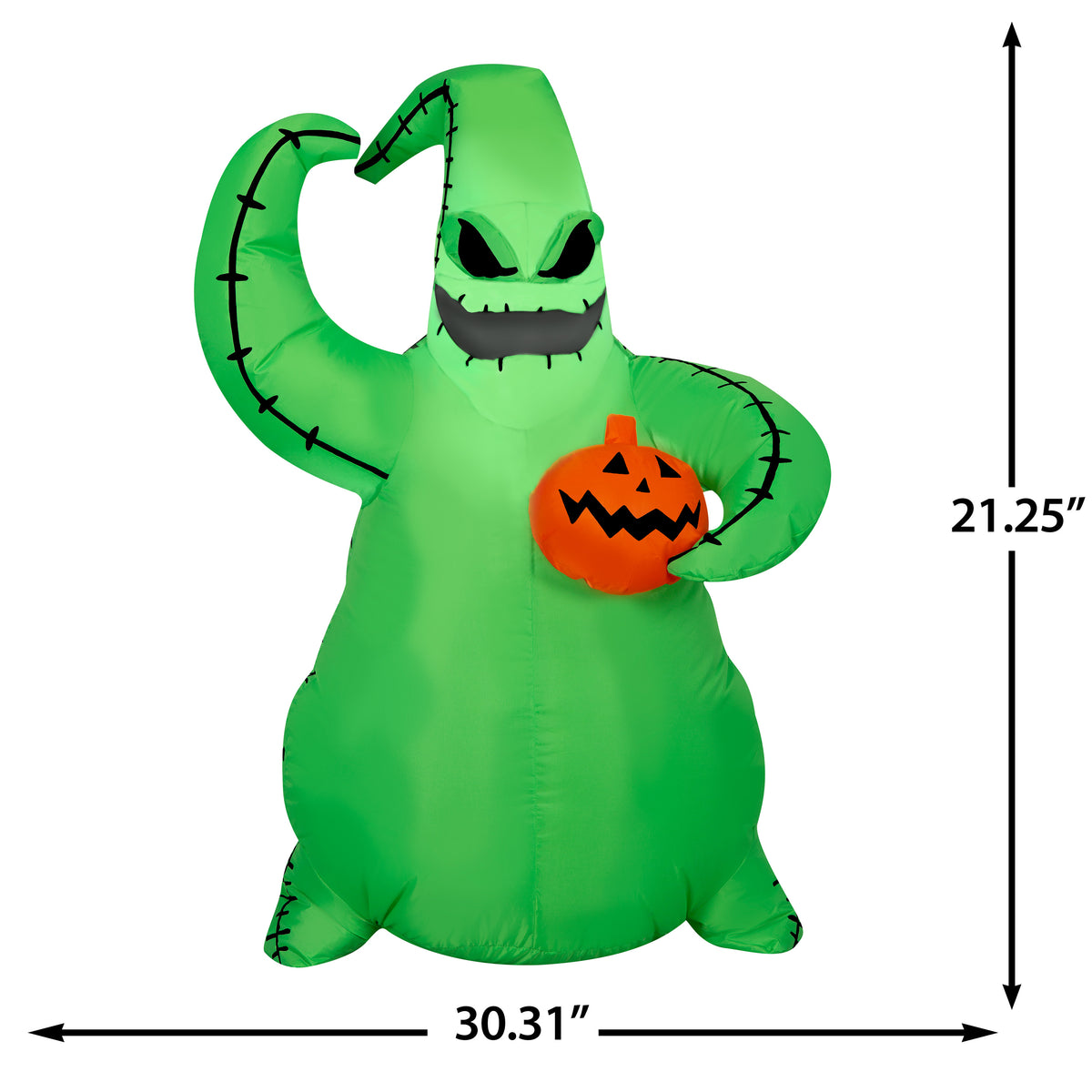 Gemmy Airblown Inflatable Green Oogie Boogie Holding Pumpkin Disney ...