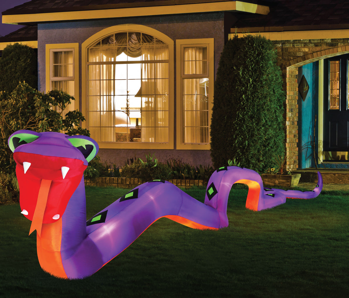 20' Wide Inflatable Giant Snake Halloween Airblown – Seasons Inflatables