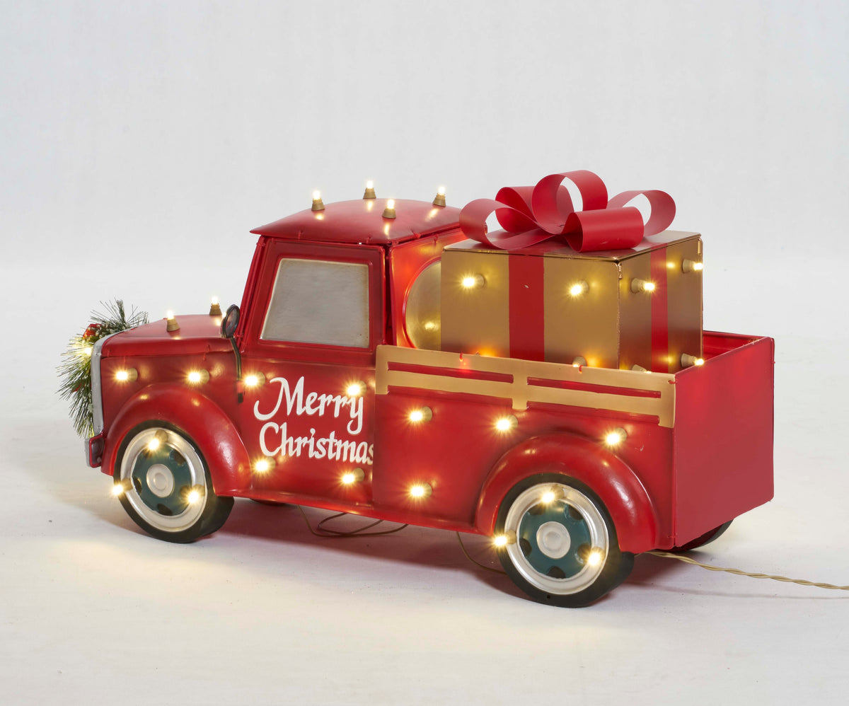 Everstar 28" UL LED TRUCK WITH GIFT BOX SCULPTURE, Red – Seasons ...