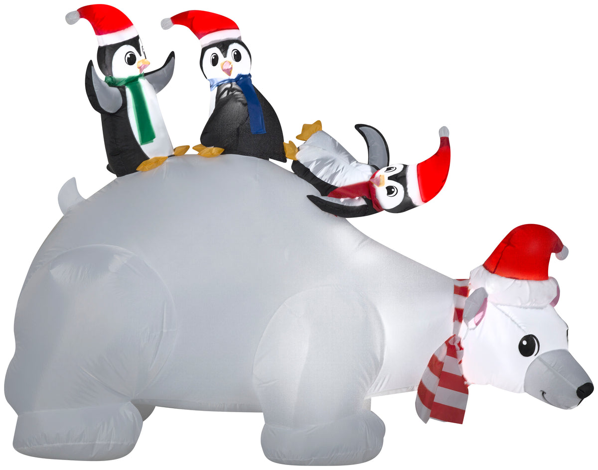 4.5' Airblown Polar Bear Family Scene Christmas Inflatable – Seasons ...