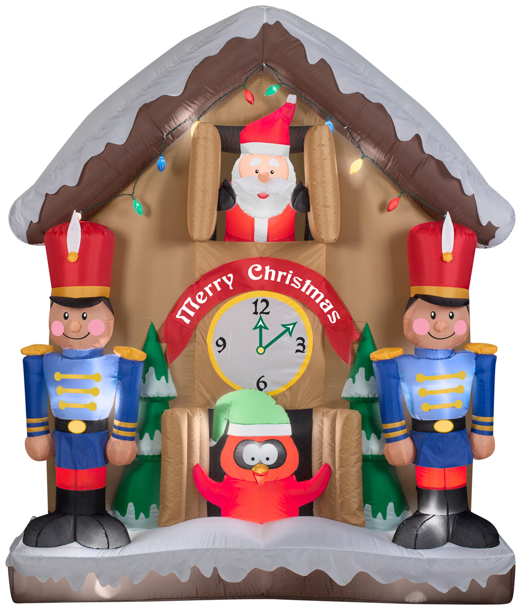 6.5' Animated Airblown Santa Clock Christmas Inflatable – Seasons ...